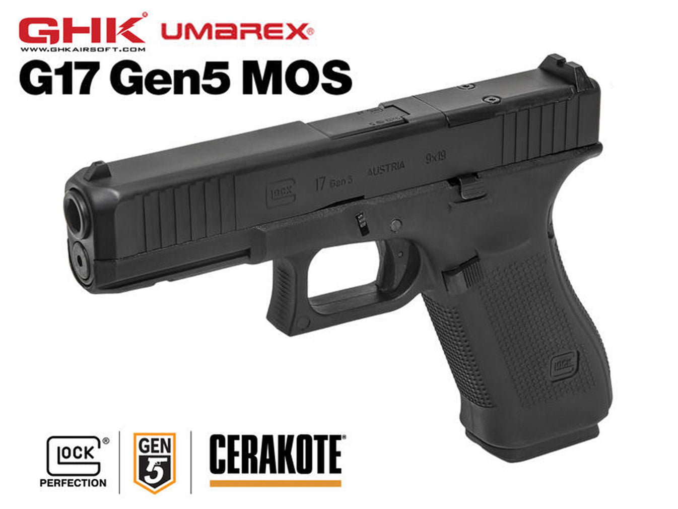 UMAREX | GHK グロック17 G17 GEN5 MOS ガスブローバック ハンドガン. – GD6-JP
